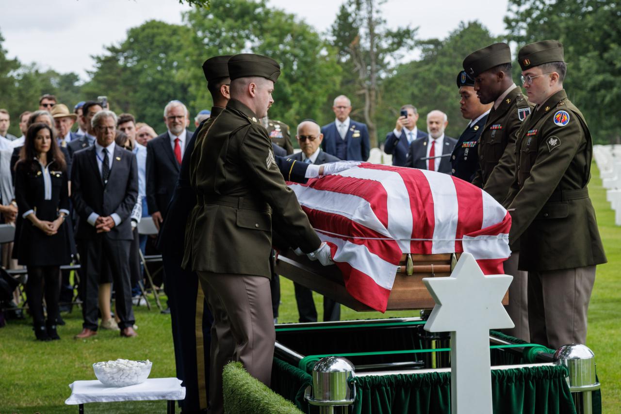 WWII 1st Lt. Nathan B. Baskind laid to rest at Normandy American ...