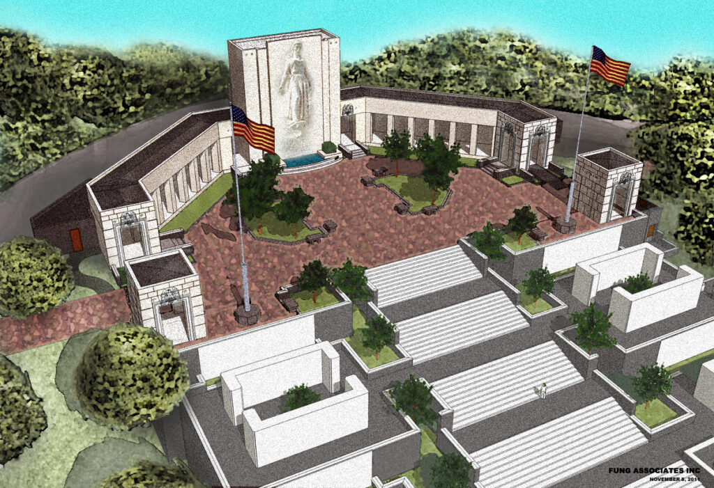 Architectural rendering of pavilions added to Honolulu Memorial in 2012 ...