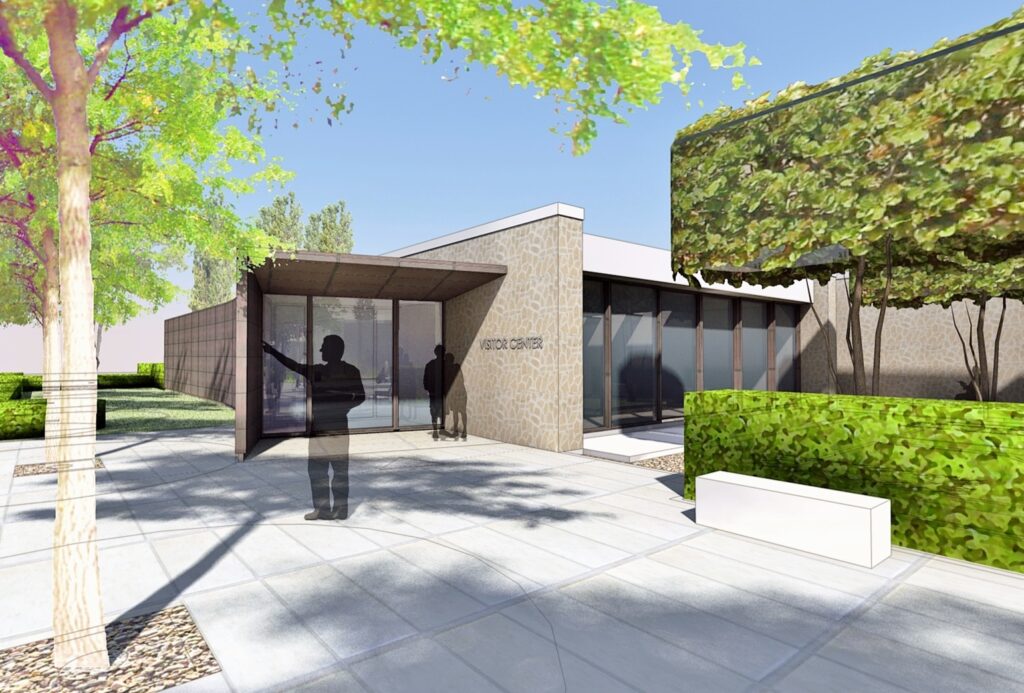 This digitized image shows the expected look of the new visitors center ...