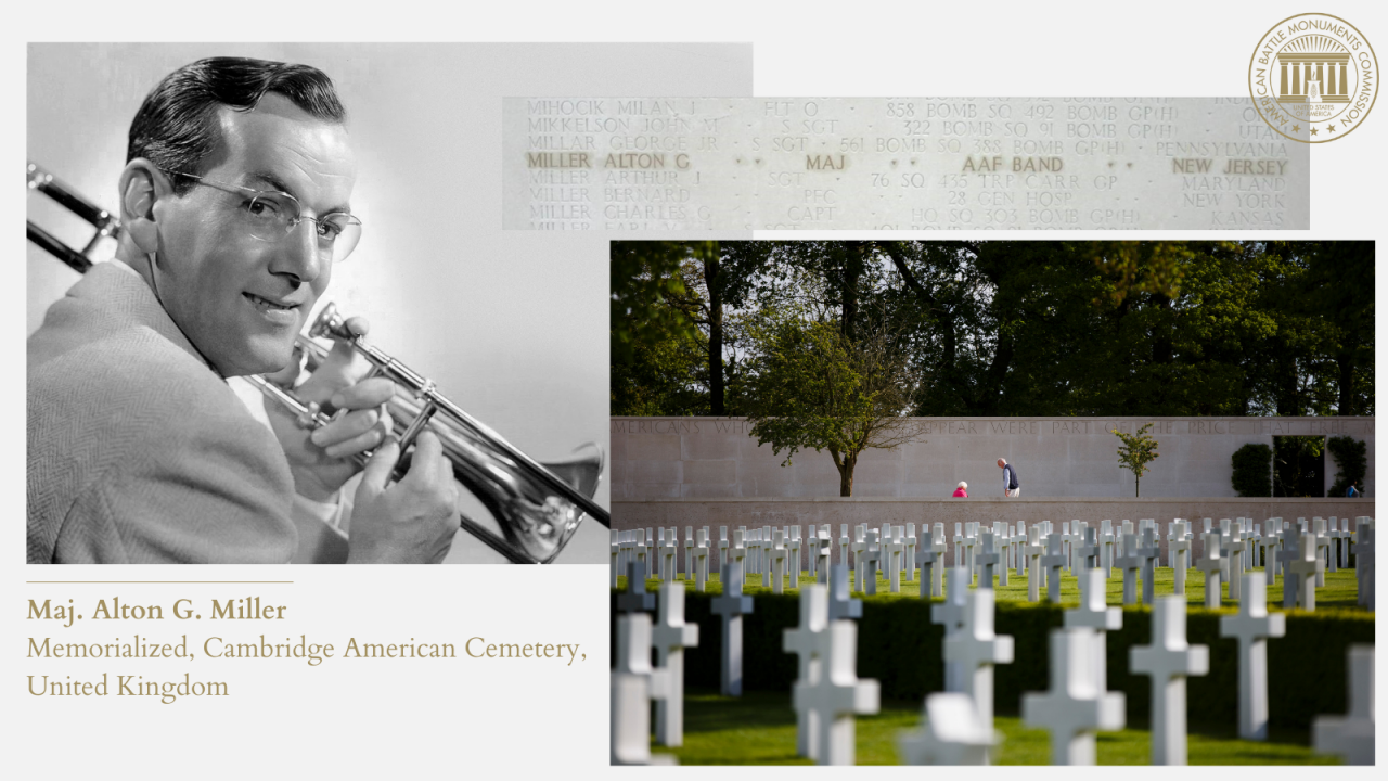 A jazzman memorialized at Cambridge American Cemetery: Major Alton ...